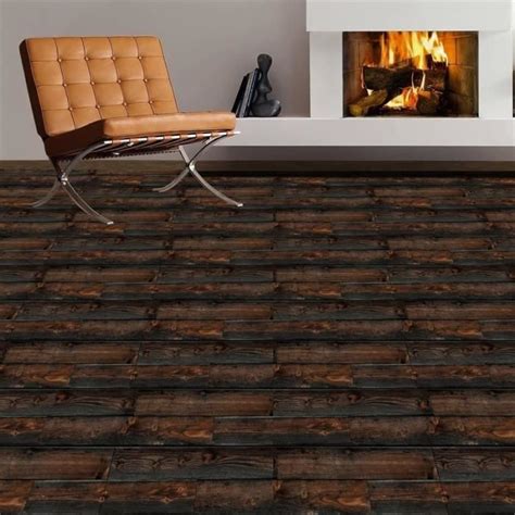 Carrelage Adhésif 15x90cm Bois Brun Credence Adhesive Pour Cuisine