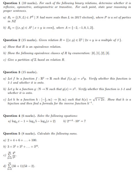 Solved Question 1 10 Marks For Each Of The Following