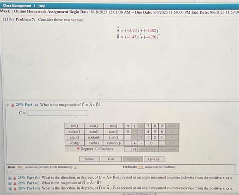 Solved 13 Problem 7 Consider These Two Vectors