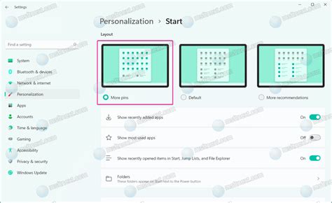 Windows Increase The Number Of Pinned Apps On The Start Menu