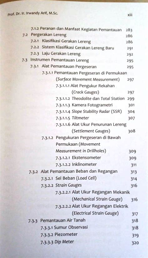 Daftar Isi Buku Geoteknik Tambang Edisi Kedua Tahun 2021 Karya Irwandy