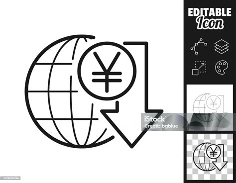 Yen Rate Decrease Icon For Design Easily Editable Stock Illustration