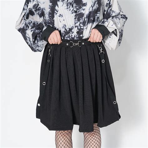 Pleated Belt Skirt Acdc Rag
