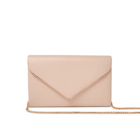 Delyssa Nude Fox Leather Clutch Bag Paradox London
