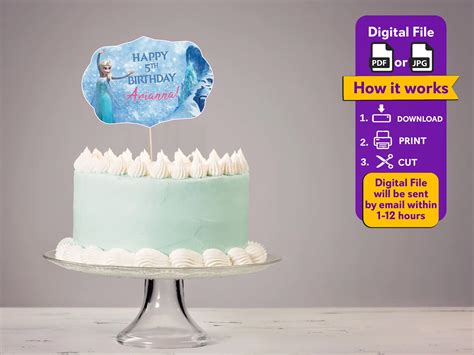 Elsa Printable Cake Topper Elsa Birthday Party Cake Etsy