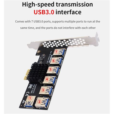 Pcie Multiplier Riser Pcie 1 To 7 Pcie X16 Usb Miner Adapter Extender