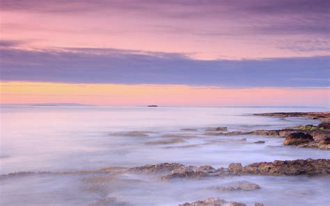 Wallpaper Sunset Sea Bay Shore Sand Reflection Sky Beach