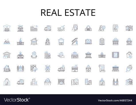 Real Estate Line Icons Collection Agility Vector Image