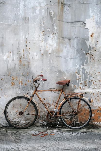 Premium Photo Vintage Bicycle Leaning Against Wall