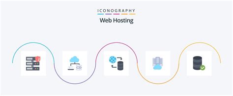 Web Hosting Flat 5 Icon Pack Including Service Hosting World Server Center 19267001 Vector