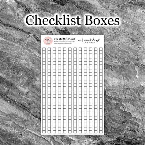 Checkbox Sticker Sheet 05cm Spacing Notebooks Square Checkbox Labels