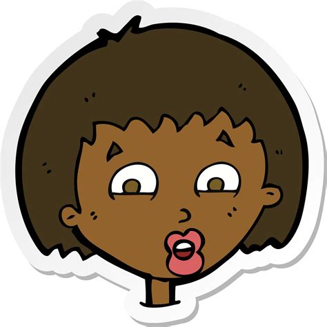 Sticker Of A Cartoon Shocked Expression 10673185 Vector Art At Vecteezy