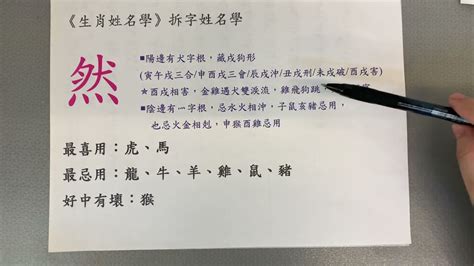 《翁子秀十神生肖姓名學》生肖喜用拆字分析然 取名 改名 名字鑑定 姓名教學 Youtube