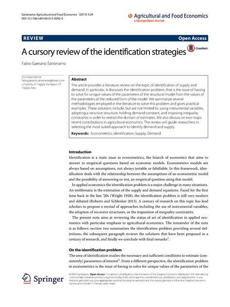 a cursory review of the identification strategies santeramo
