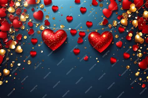 Premium Photo Valentines Day Red Pair Of Hearts Realistic 3d Design