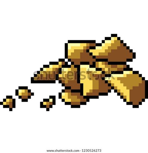 Vector Pixel Art Gold Piece Isolated Stock Vector Royalty Free