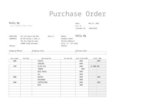 Xlsx Sample Po Kosong Dokumentips