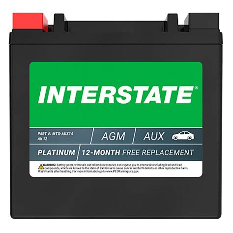 Interstate Mtx Aux14 Agm Automotive Battery Group Aux14 Core Fee Inc