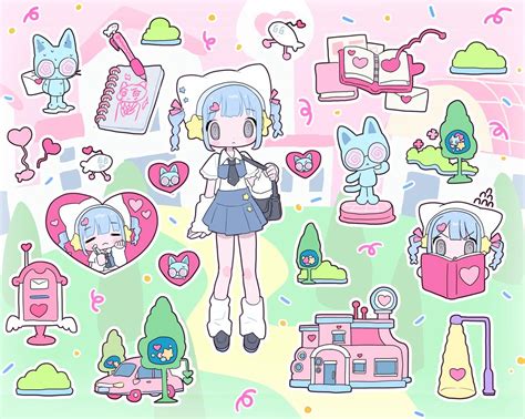 「모에체」おしゃれまとめの人気アイデア｜pinterest｜suah Lee かわいいアートスタイル カワイイアート ステッカーデザイン
