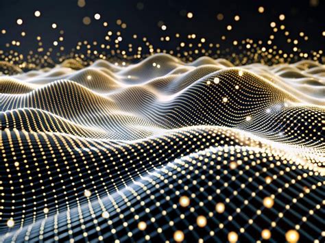 Abstract Technology Background With Network Connection Structure 3d Wave Landscape Virtual