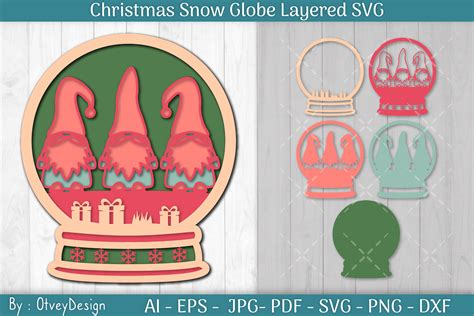 Christmas Snow Globe Layered Svg Graphic By Otvey Design · Creative Fabrica