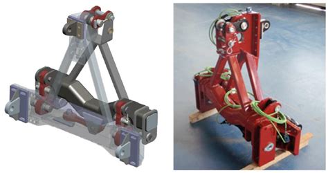 Cad 3d Model And Picture Of The Three Point Hitch Dynamometer