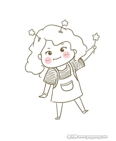 小美人的简笔画 简笔画图片大全 普车都