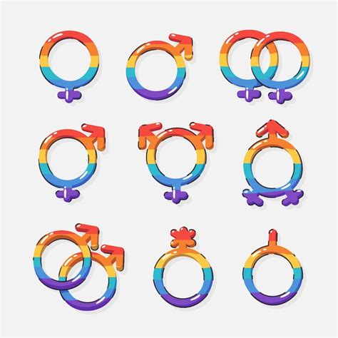 Colección Plana De Símbolos Lgbt Del Mes Del Orgullo Vector Gratis