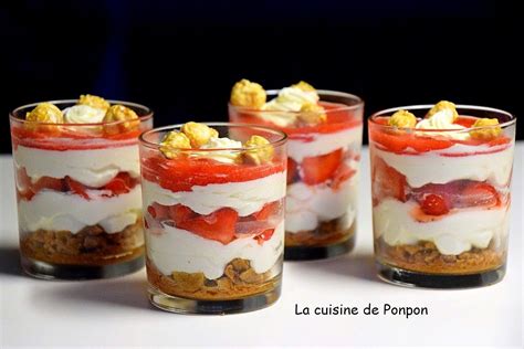 Recette de Verrine crème de mascarpone fraises et spéculoos