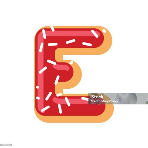 E 도넛 폰트입니다 도넛형 알파벳입니다 달콤한 글자입니다 캔디 Abc 가입 0명에 대한 스톡 벡터 아트 및 기타 이미지 0명