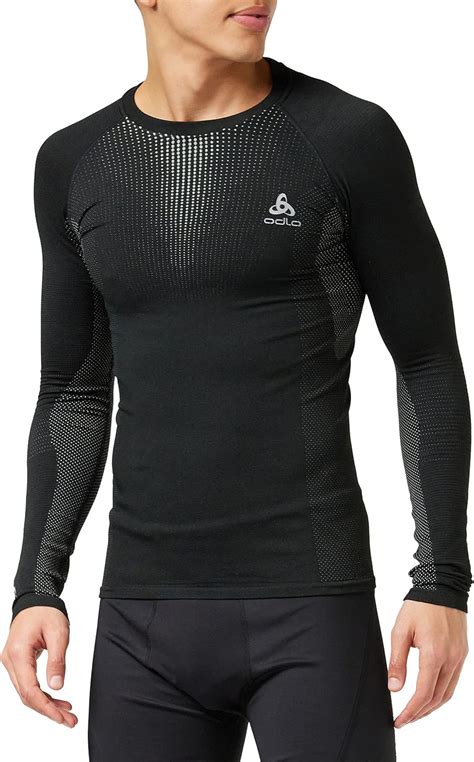 Odlo Bl Top Crew Neck Ls Performance Warm Intimo Uomo Black Concrete