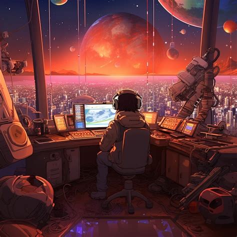 Premium Ai Image There Is A Man Sitting At A Desk With A Computer And