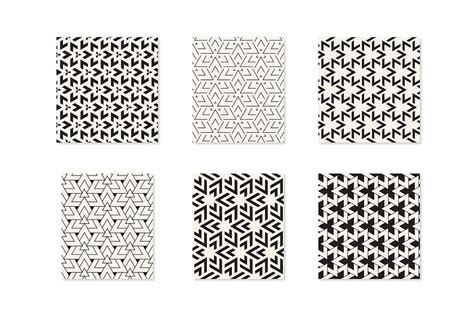 Bold Triangles Seamless Patterns Set