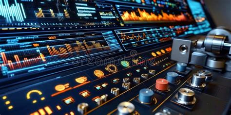 Futuristic Control Panel Technology Interface Data Analytics Digital Dashboard Stock