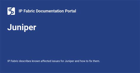 Juniper Ip Fabric Documentation Portal