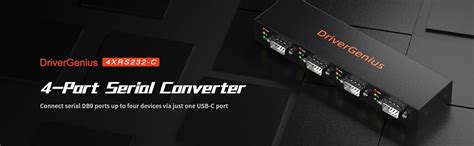Drivergenius 4xrs232 C 4 Port Industrial Usb C To Serial Rs232 Db9 Adapter With Led