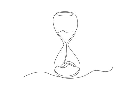 Premium Vector Continuous One Line Drawing Hourglass Timer Concept
