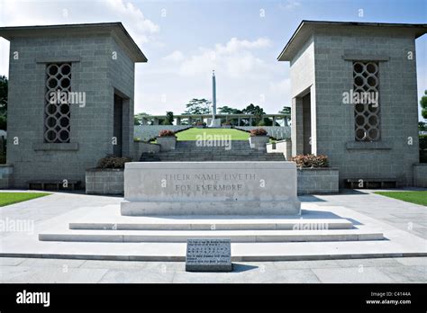Singapore Memorial At Kranji War Cemetery In Recognition Of Service