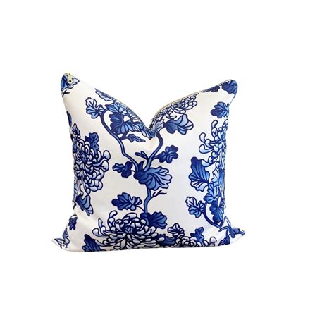 Chinoiserie Blue And White Floral Pillow Cover Alme Design Co