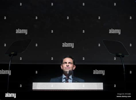 Vlaams Belangs Tom Van Grieken Pictured During A Congress Of Flemish