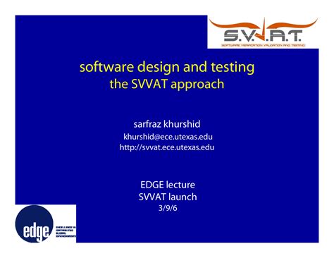 Software Design And Testing The Swat Approach N 1 Docsity