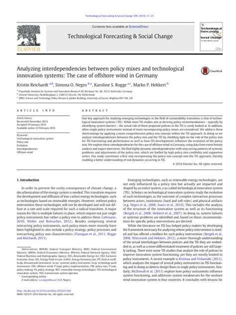 05 Analyzing Interdependencies Between Policy Mixes And Technological Innovation Systems The