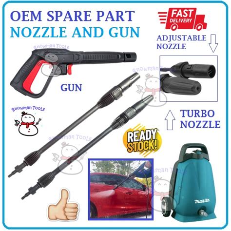 Oem Gun Set Makita Hw102 Adjustable Turbo Nozzle Spray Waterjet High