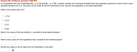 Solved Chapter 09 Testbank Question 070 073 In A