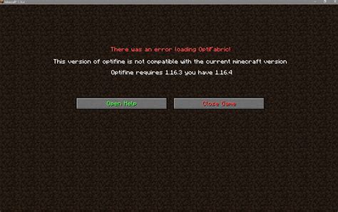 Issue With 1164 Minecraft · Issue 113 · Chocoheadoptifabric · Github