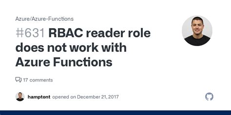 Rbac Reader Role Does Not Work With Azure Functions · Issue 631 · Azureazure Functions · Github