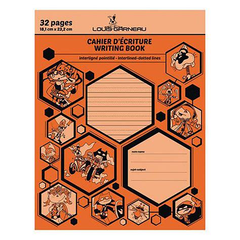 Louis Garneau Cahier d écriture interligné pointillé orange pages Colour orange Fr