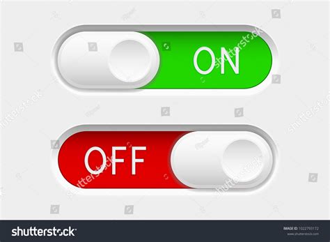 On Off Slider Buttons Red Green Stock Vector Royalty Free 1022793172 Shutterstock
