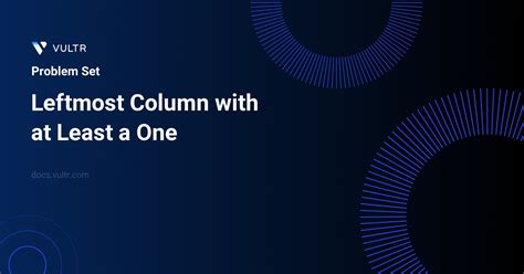 1428 Leftmost Column With At Least A One Solutions And Explanation Vultr Docs