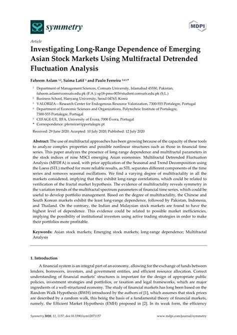 Pdf Investigating Long Range Dependence Of Emerging Asian Stock Markets Using Multifractal